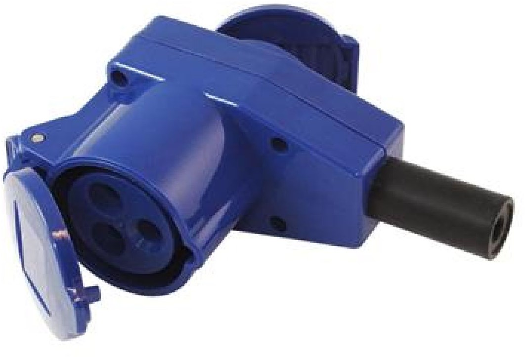 Gimeg Elektra CEE Contra plug Angled with Socket | 8712757398850
