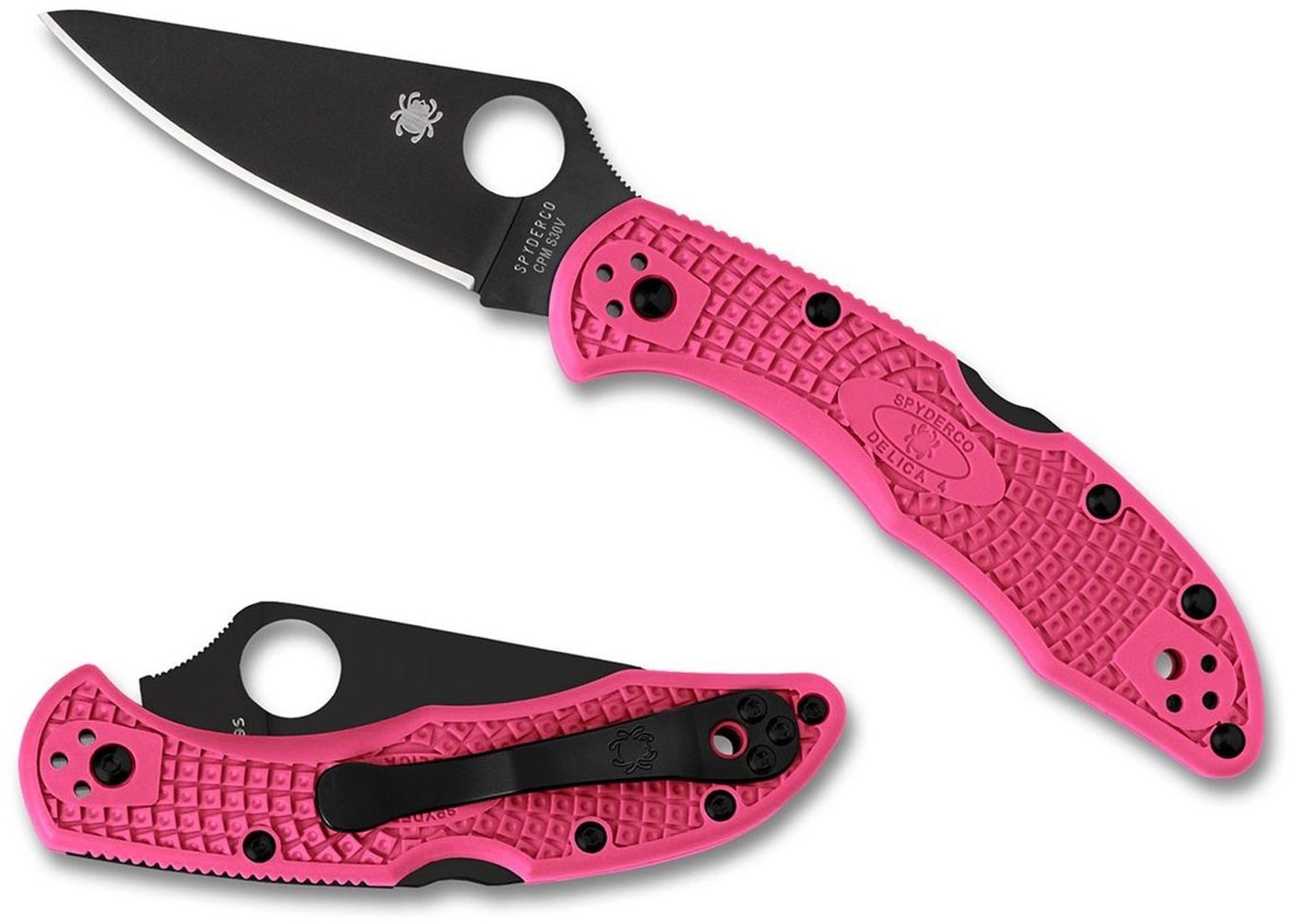 Spyderco Delica 4 Lightweight Pink/Black PE - Pocket Knife | 716104015504